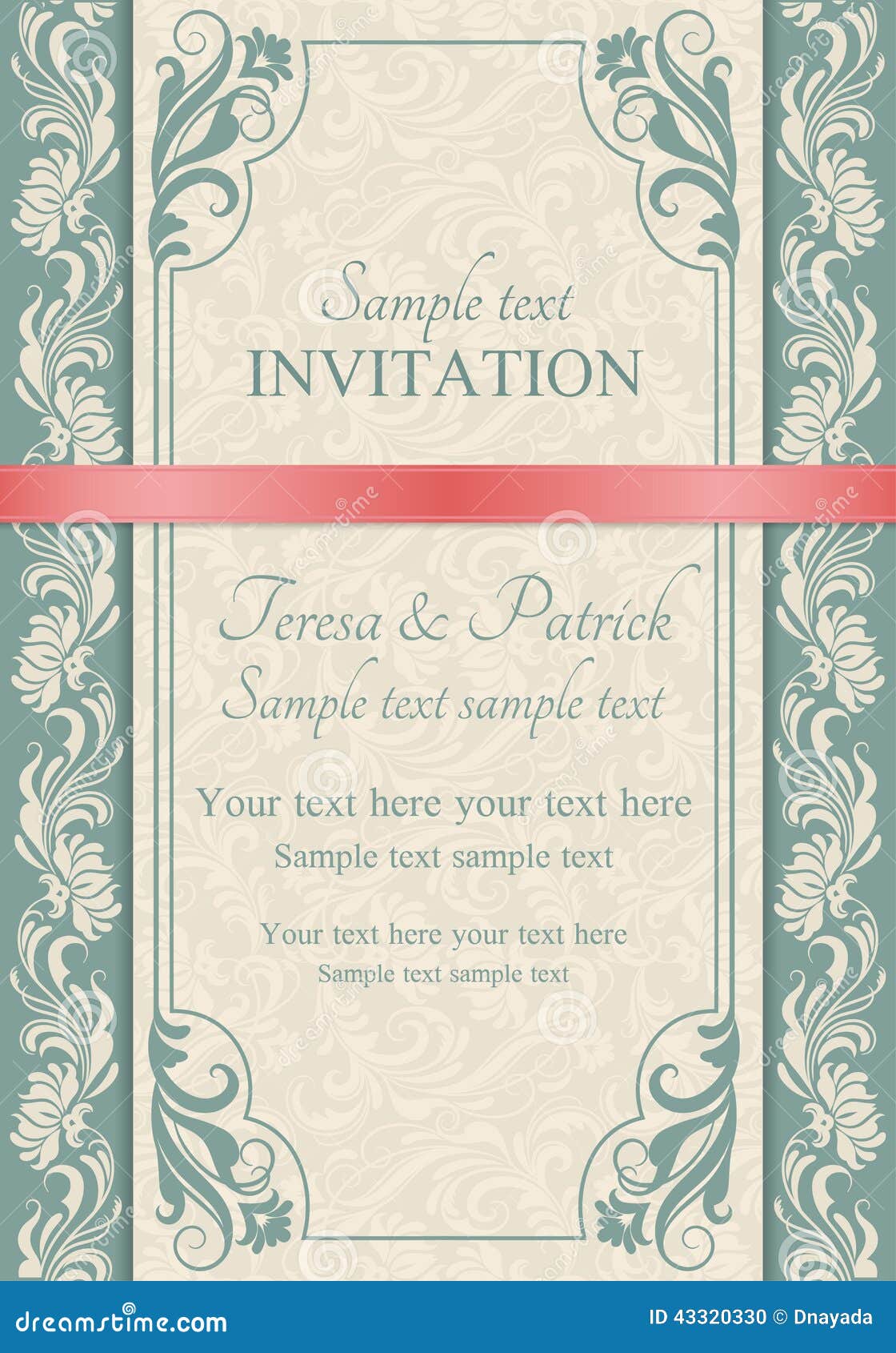 Baroque invitation, brown stock illustration. Illustration of ancient ...