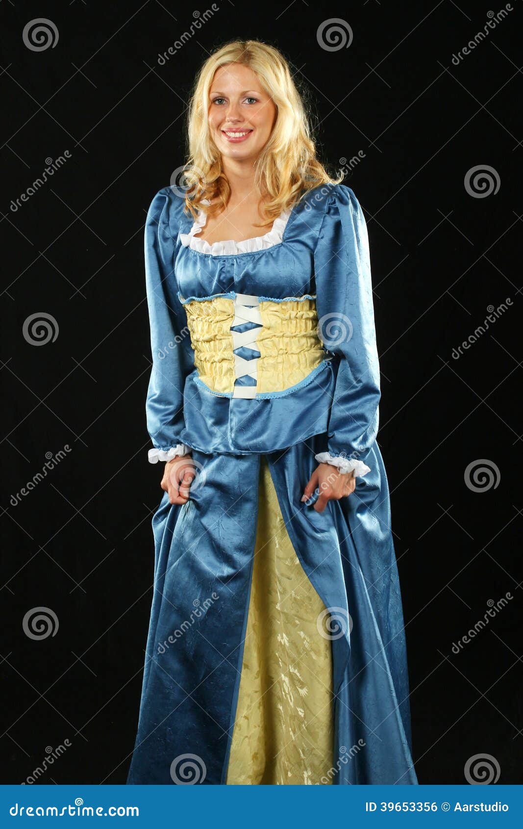 Baroque lady in blue dress stock photo. Image of centrury - 39653356