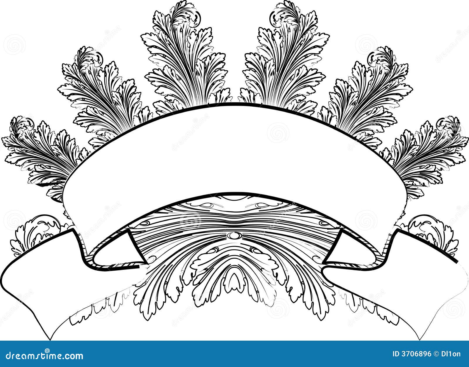 Baroque Leafs and Banner in Calligraphy Style. Stock Vector ...