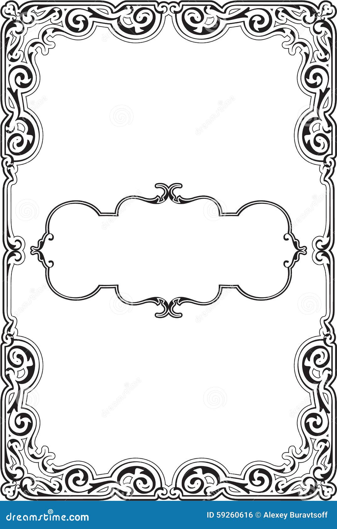 Baroque luxury decor page stock vector. Illustration of page - 59260616
