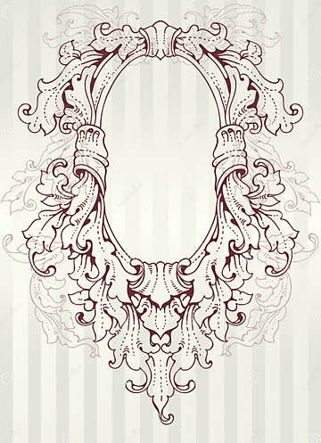 Baroque oval frame stock vector. Illustration of antique - 23744896