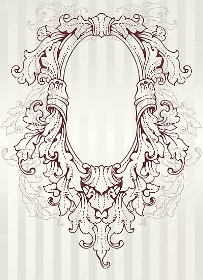 Baroque oval frame stock vector. Illustration of antique - 23744896