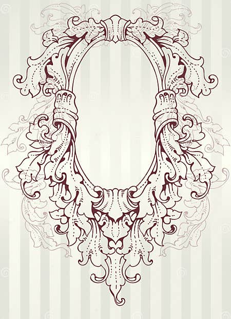 Baroque oval frame stock vector. Illustration of antique - 23744896