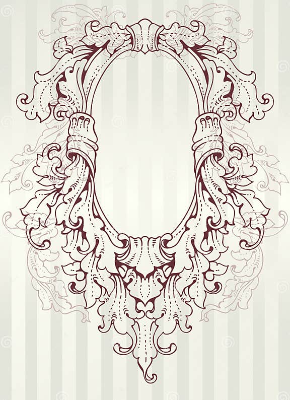 Baroque oval frame stock vector. Illustration of antique - 23744896
