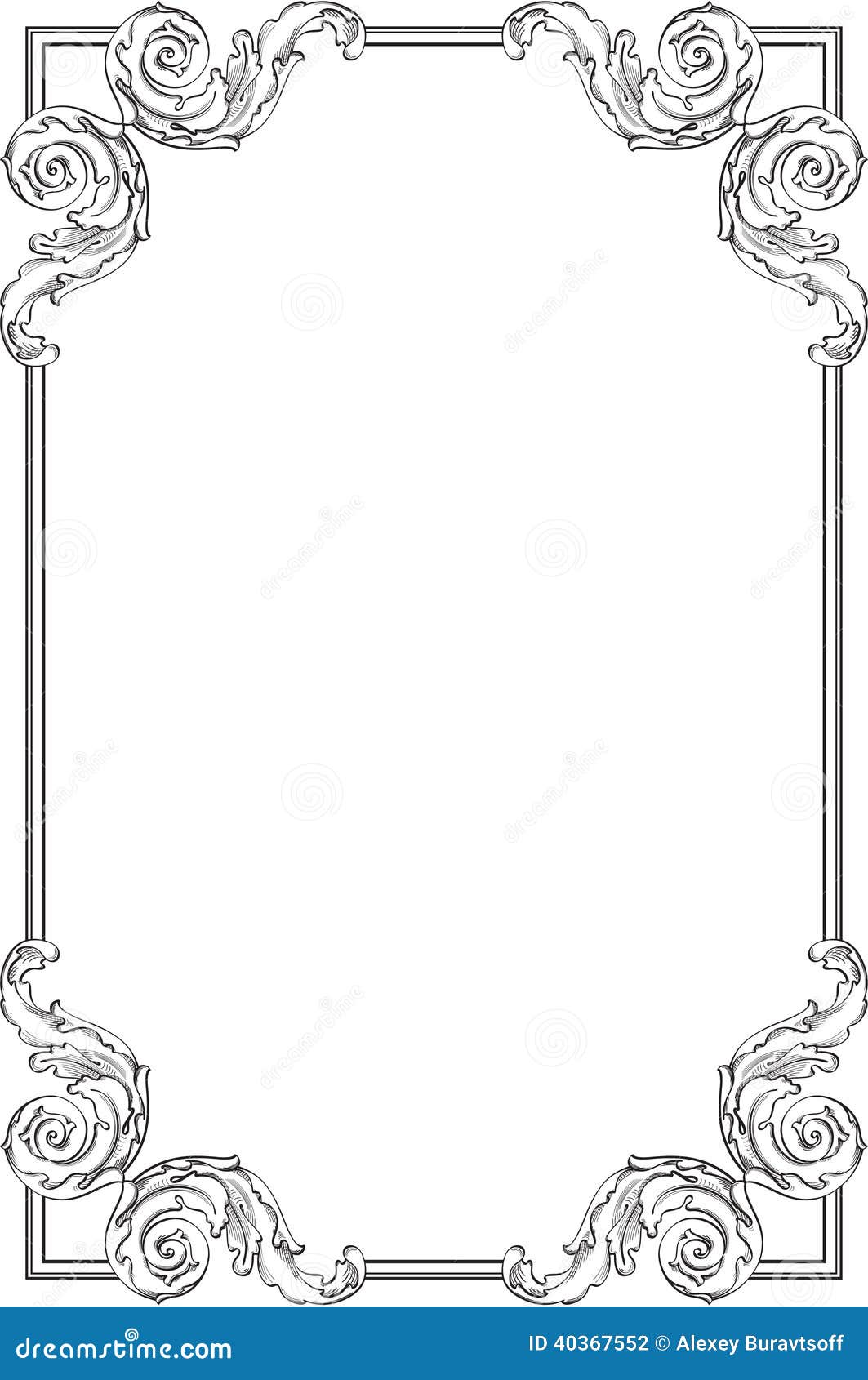 Baroque page stock illustration. Illustration of elegance - 40367552