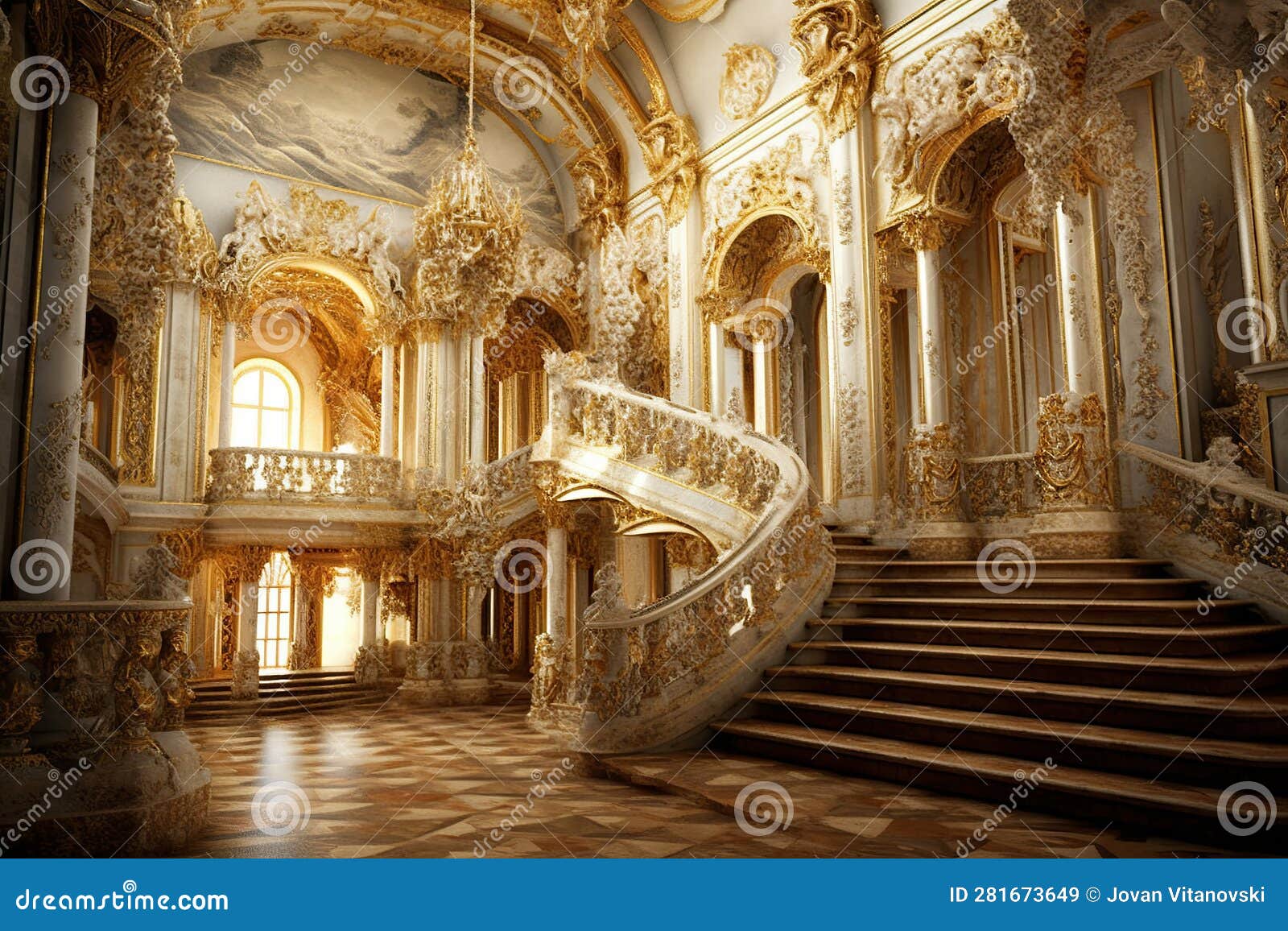 Baroque Palace Throne Room Generative AI Stock Illustration ...