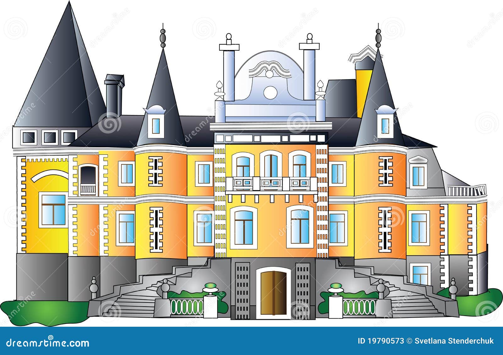 Baroque palace - vector stock vector. Illustration of outdoors - 19790573