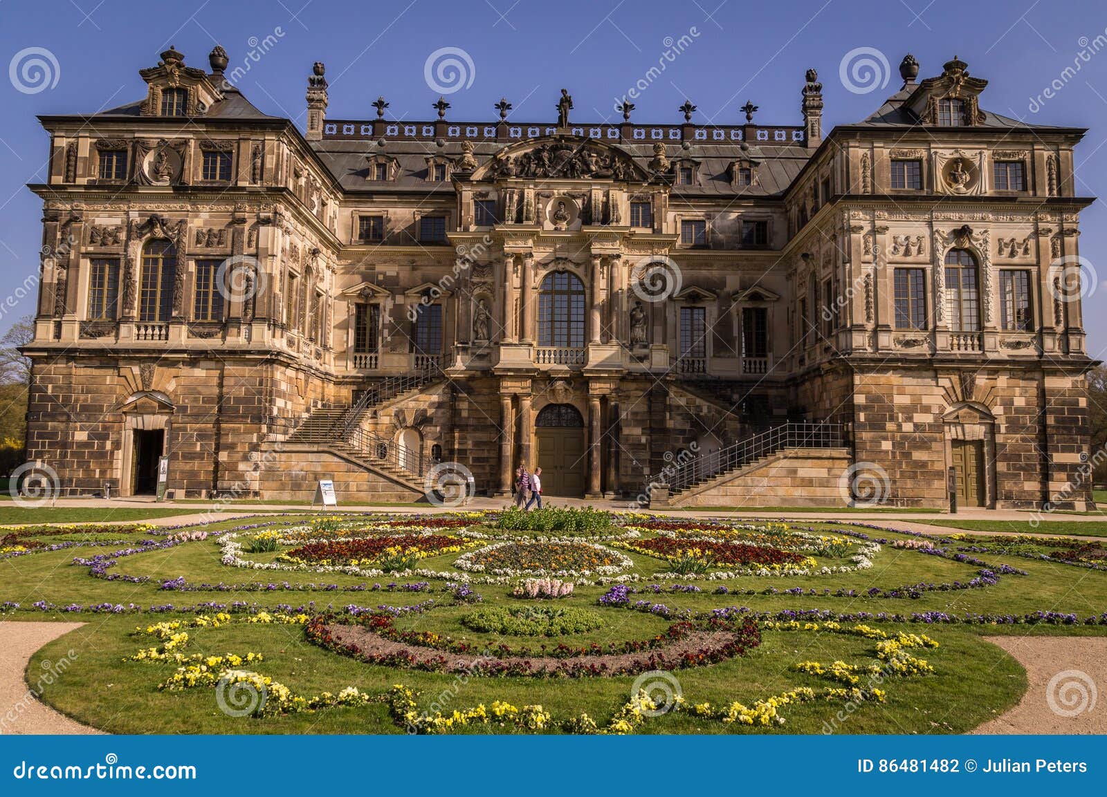 Baroque Palais in Great Garden, Dresden Editorial Photography - Image ...