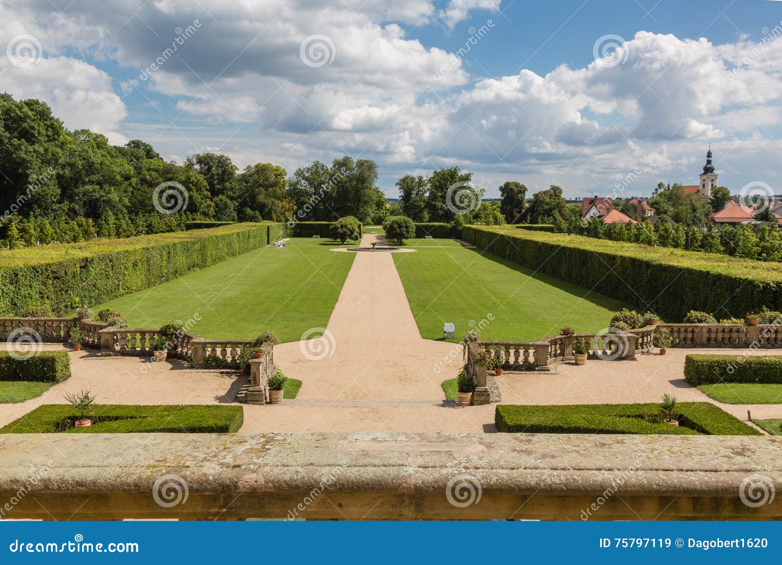 Baroque Park the Chateau Milotice Stock Image - Image of historical ...