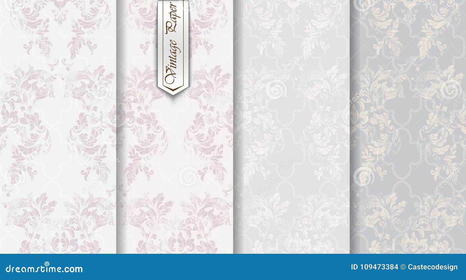 Baroque Pattern Complete Color Texture Set Vector. Royal Fabric Decor ...