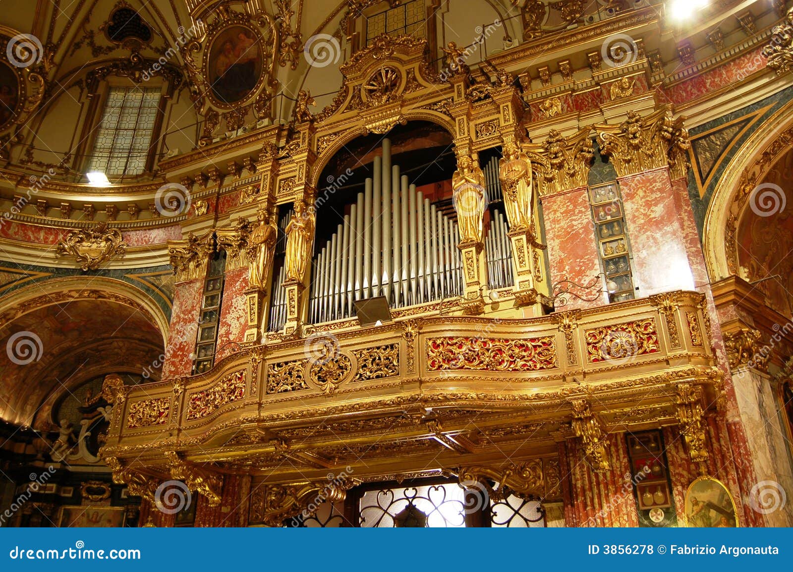 Baroque pipes organ stock photo. Image of monumental, gild - 3856278