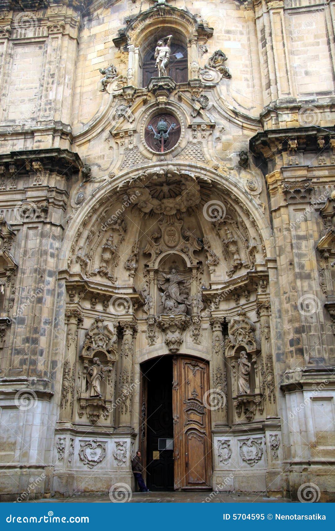Baroque portal stock image. Image of street, wooden, raining - 5704595