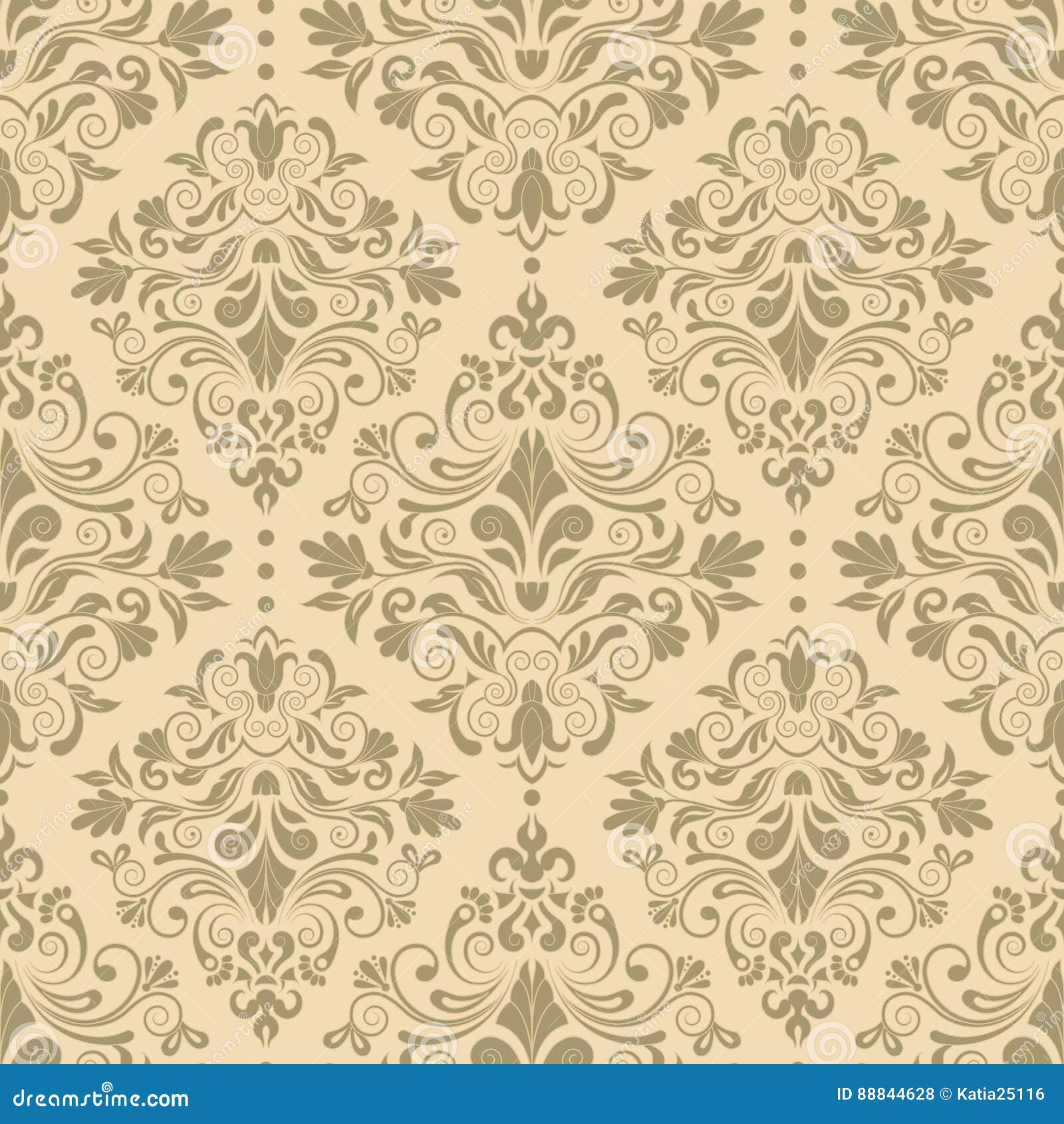 Baroque Seamless Pattern stock vector. Illustration of border - 88844628