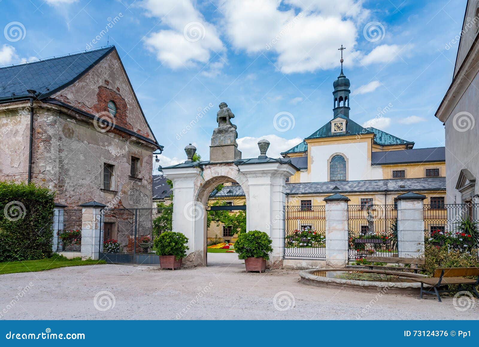 Baroque State Castle Chateau Front Gate, Kuks Stock Photo - Image of ...