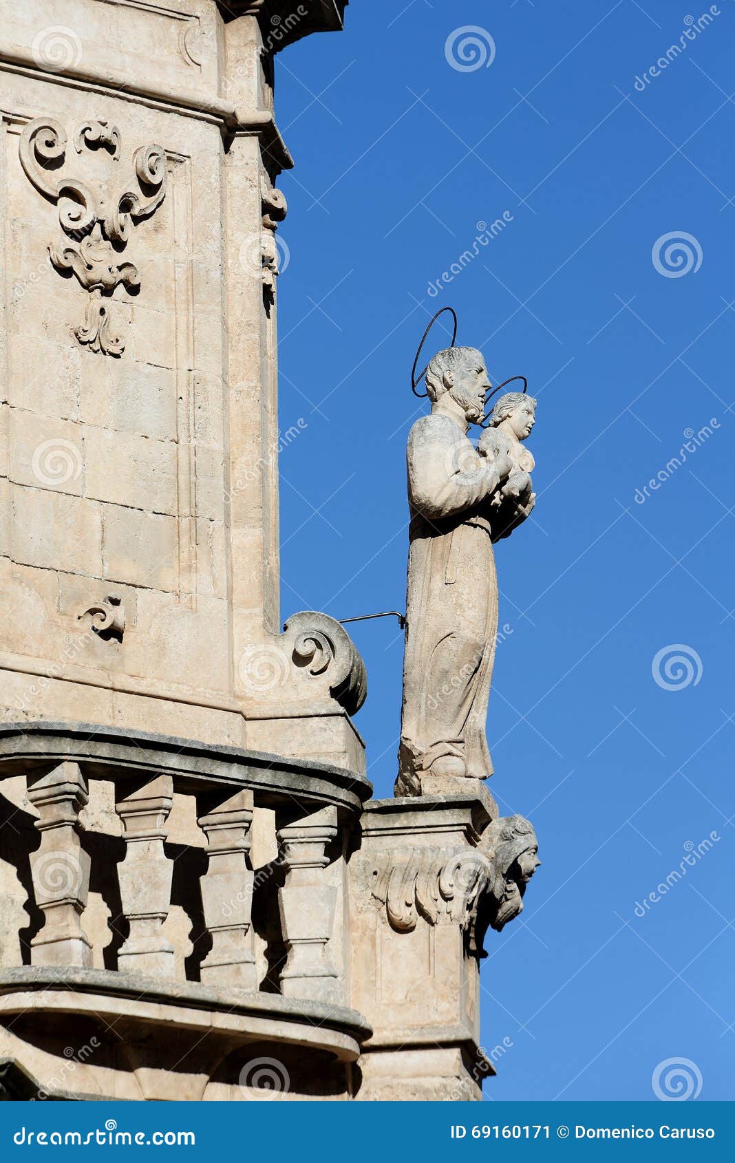 Baroque statue on obelisk stock image. Image of tradition - 69160171