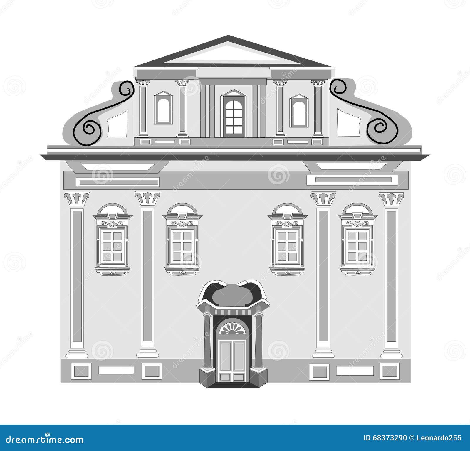 Baroque Style in Architecture Stock Vector - Illustration of drawing ...