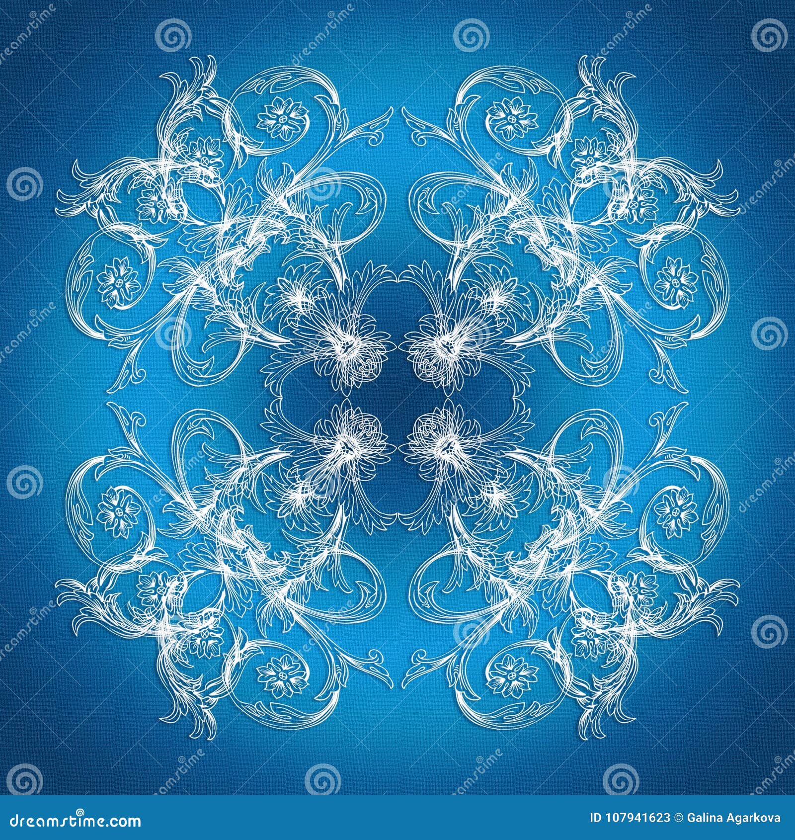 Baroque Style Blue Gradient Texture. Stock Illustration - Illustration ...