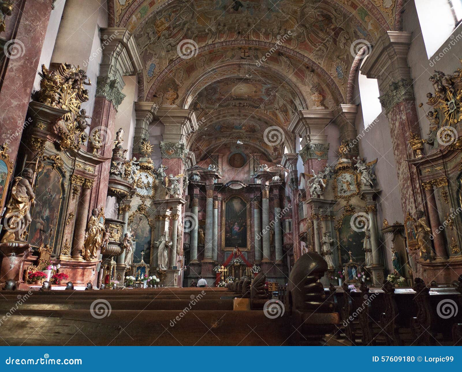 Baroque style church stock photo. Image of gold, painting - 57609180