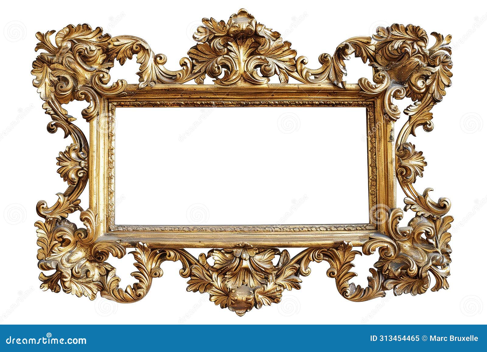 Baroque Style Frame Isolated Stock Image - Illustration of decorative ...