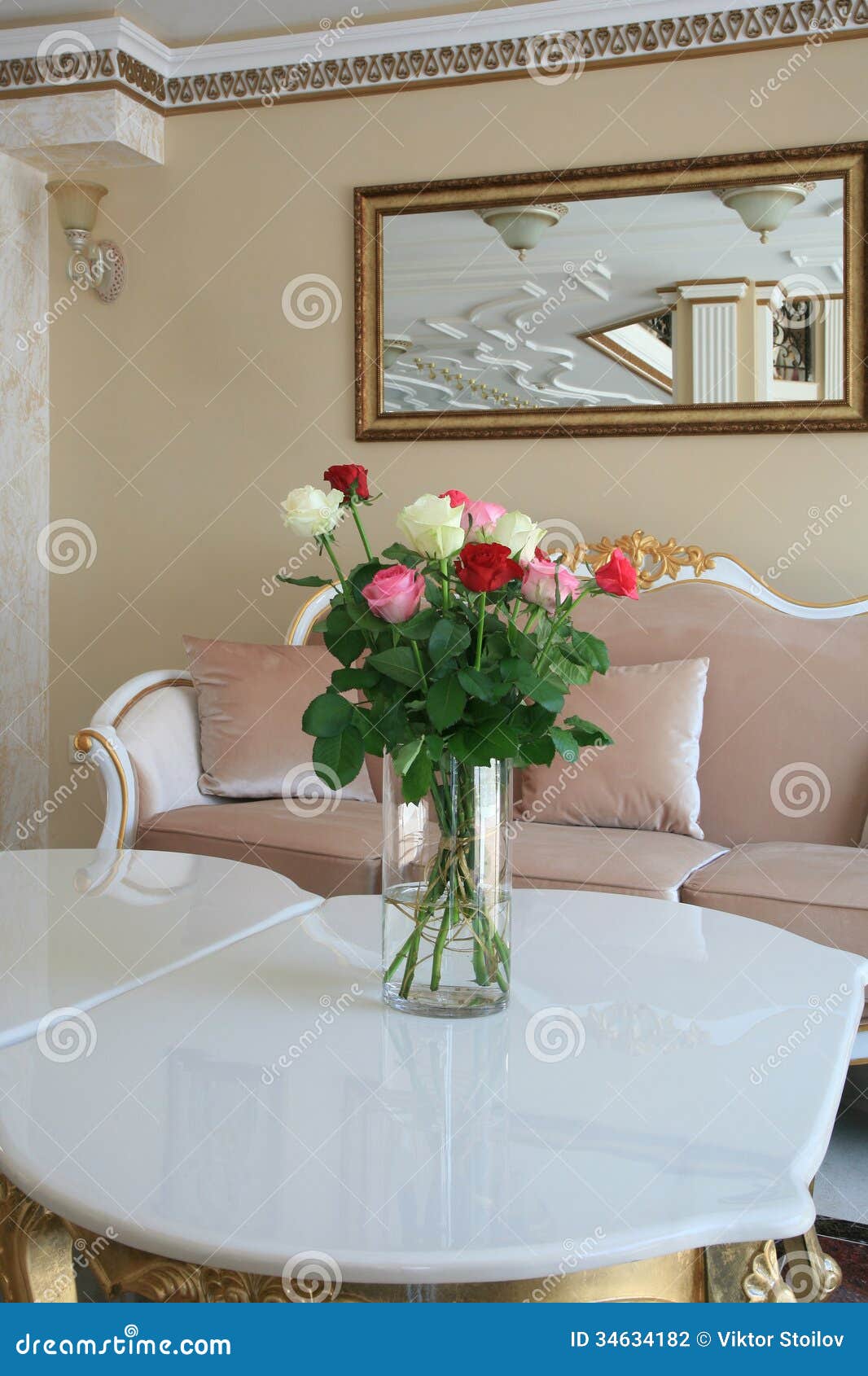 Baroque Style Hotel Interior Stock Photo - Image of indoor, bench: 34634182