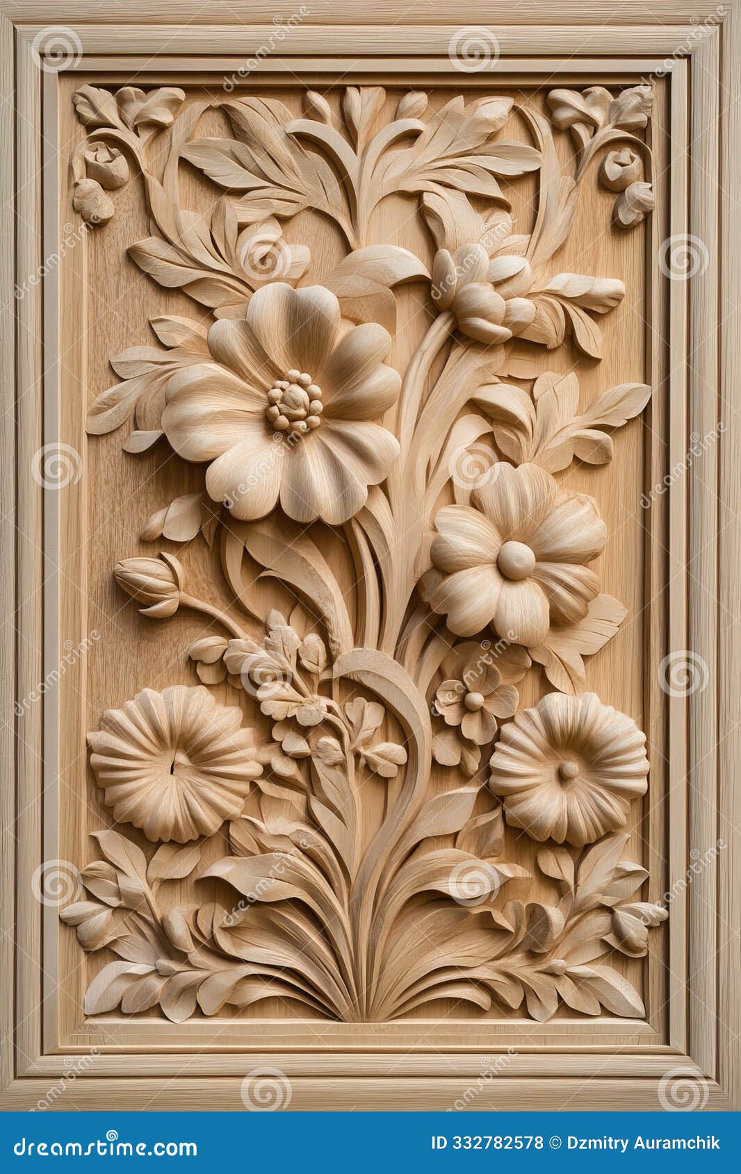 Baroque-style Square-shaped Decorative Panel Frame Made of Wood Stock ...