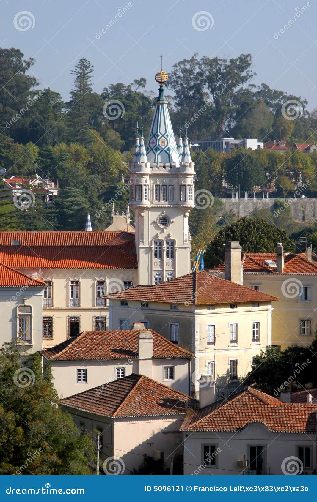 Baroque Tower Castle in Sintra Stock Image - Image of painted, pena ...