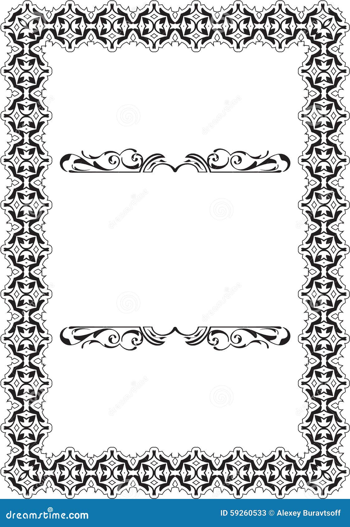 Baroque Vintage Scroll Perfect Frame Stock Vector - Illustration of ...
