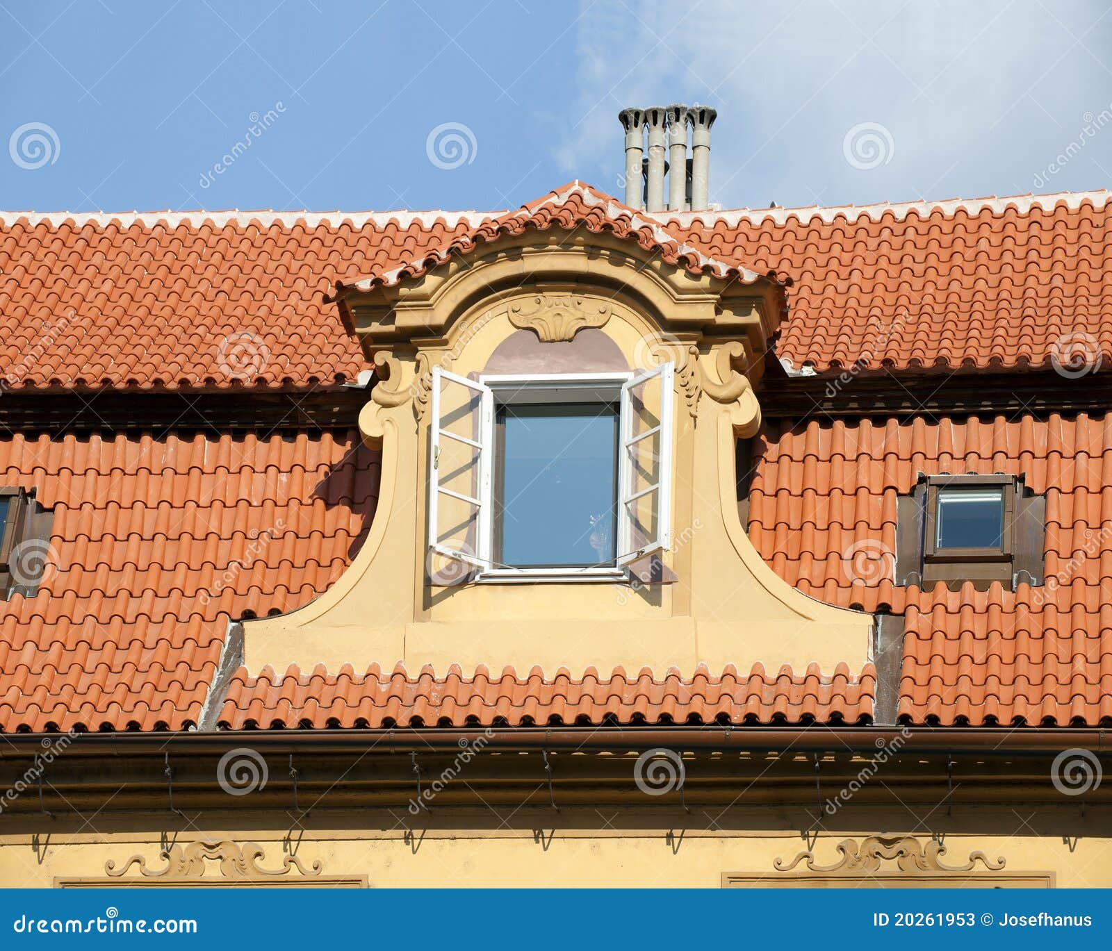 Baroque window in the roof stock image. Image of ornamental - 20261953