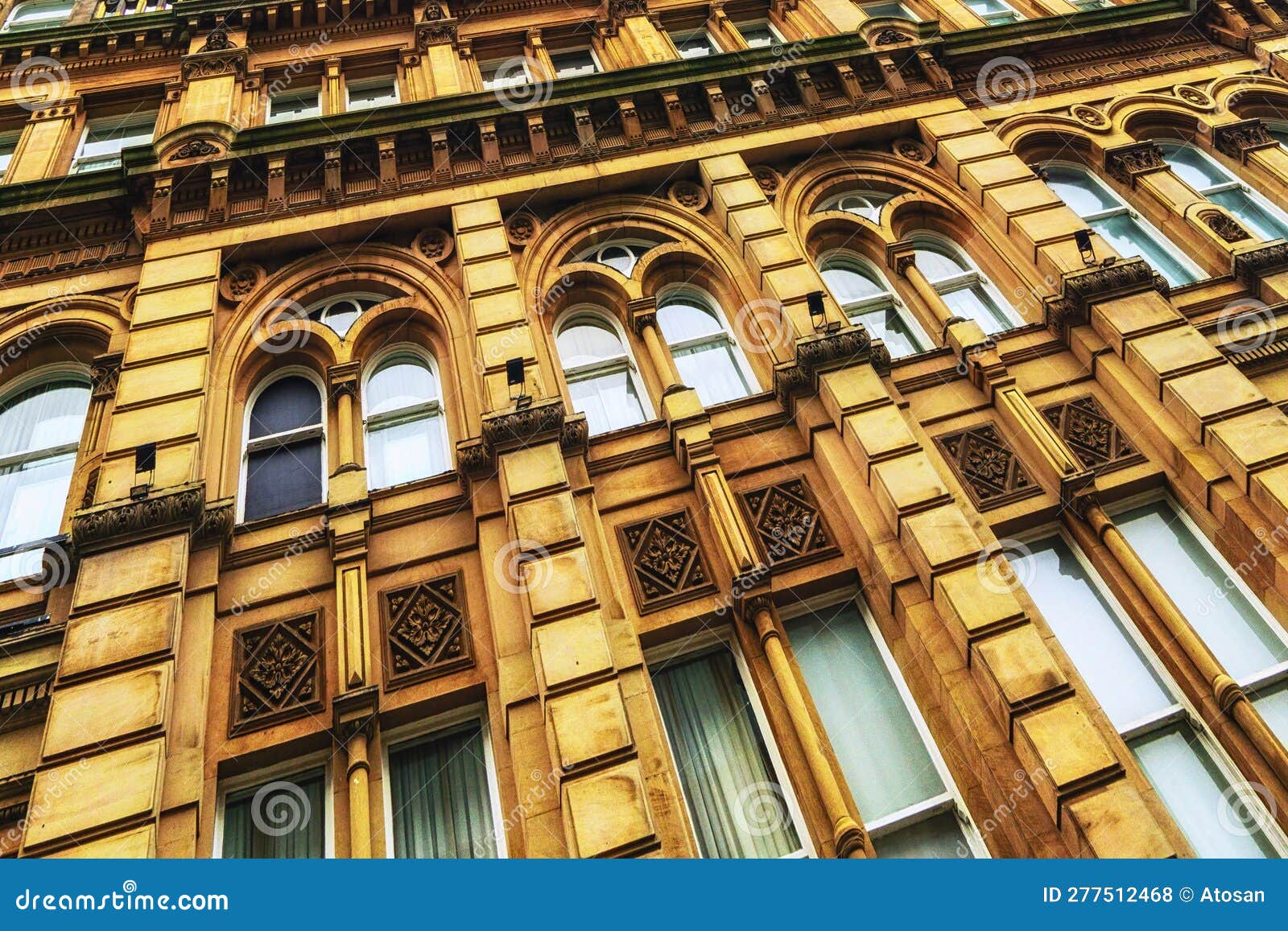 Facade and Windows of One of the Historic Buildings in Newcastle upon ...