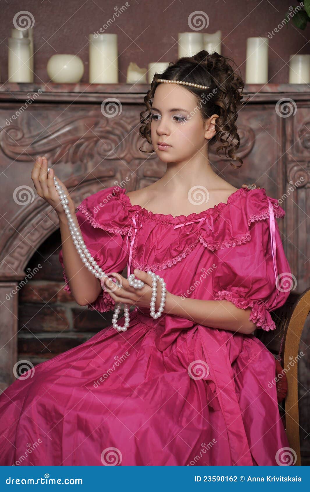 Baroque Woman in Historical Costume Stock Photo - Image of history ...