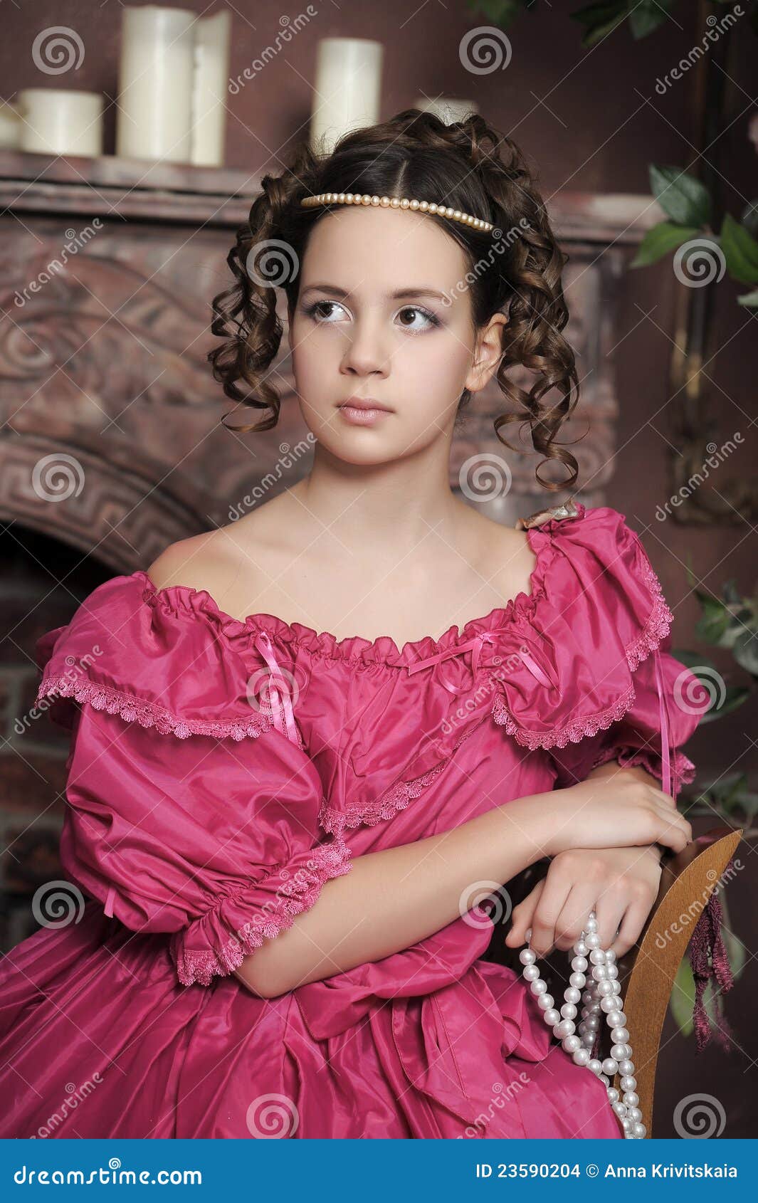Baroque Woman in Historical Costume Stock Photo - Image of adult ...