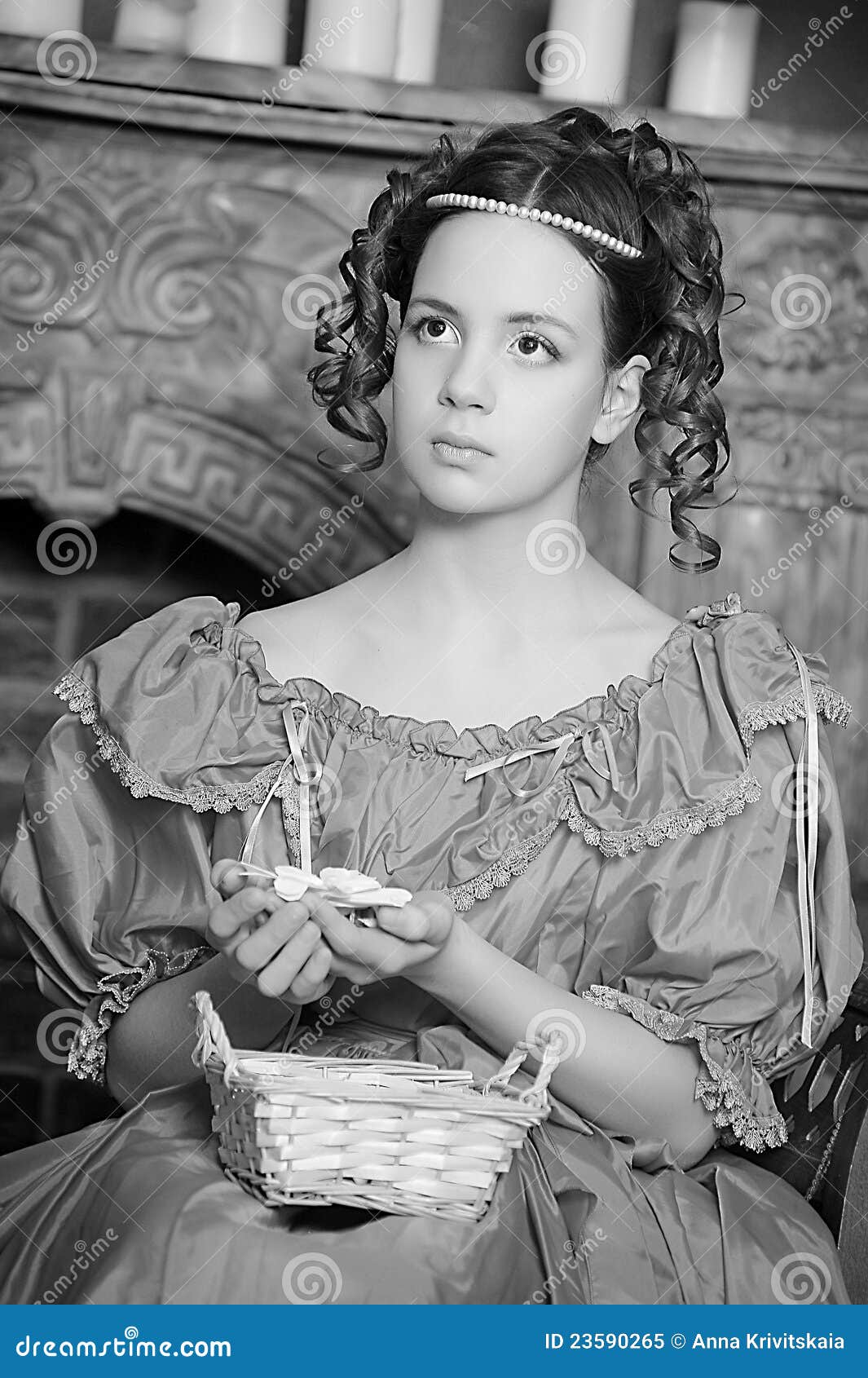 Baroque Woman in Historical Costume Stock Image - Image of authentic ...