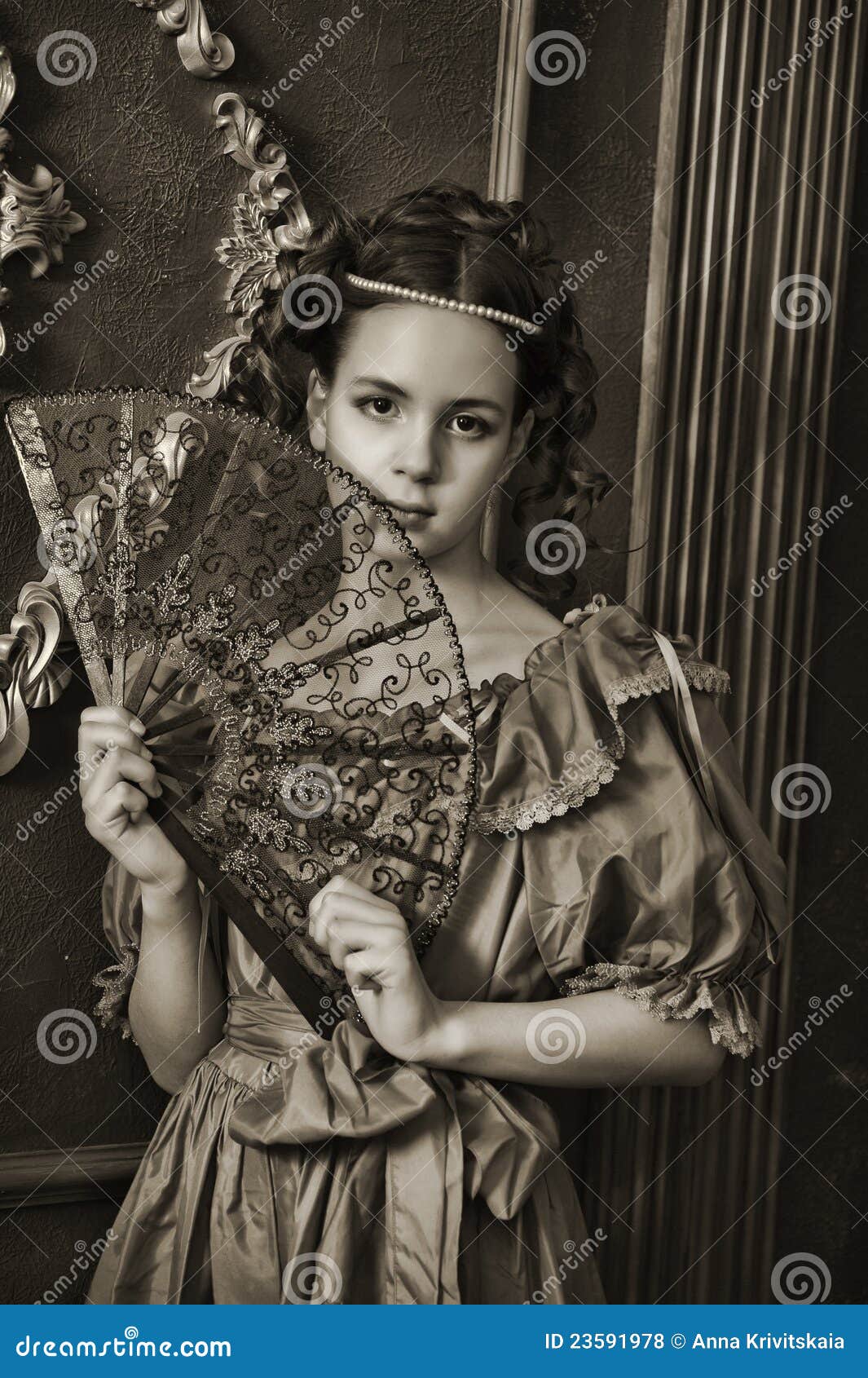 Baroque Woman in Historical Costume Stock Photo - Image of fashion ...
