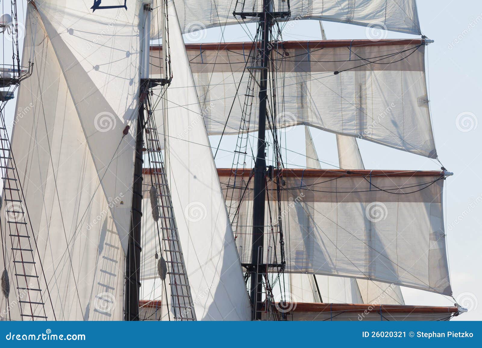 Barquentine Yacht Sails and Rigging Background Stock Image - Image of ...