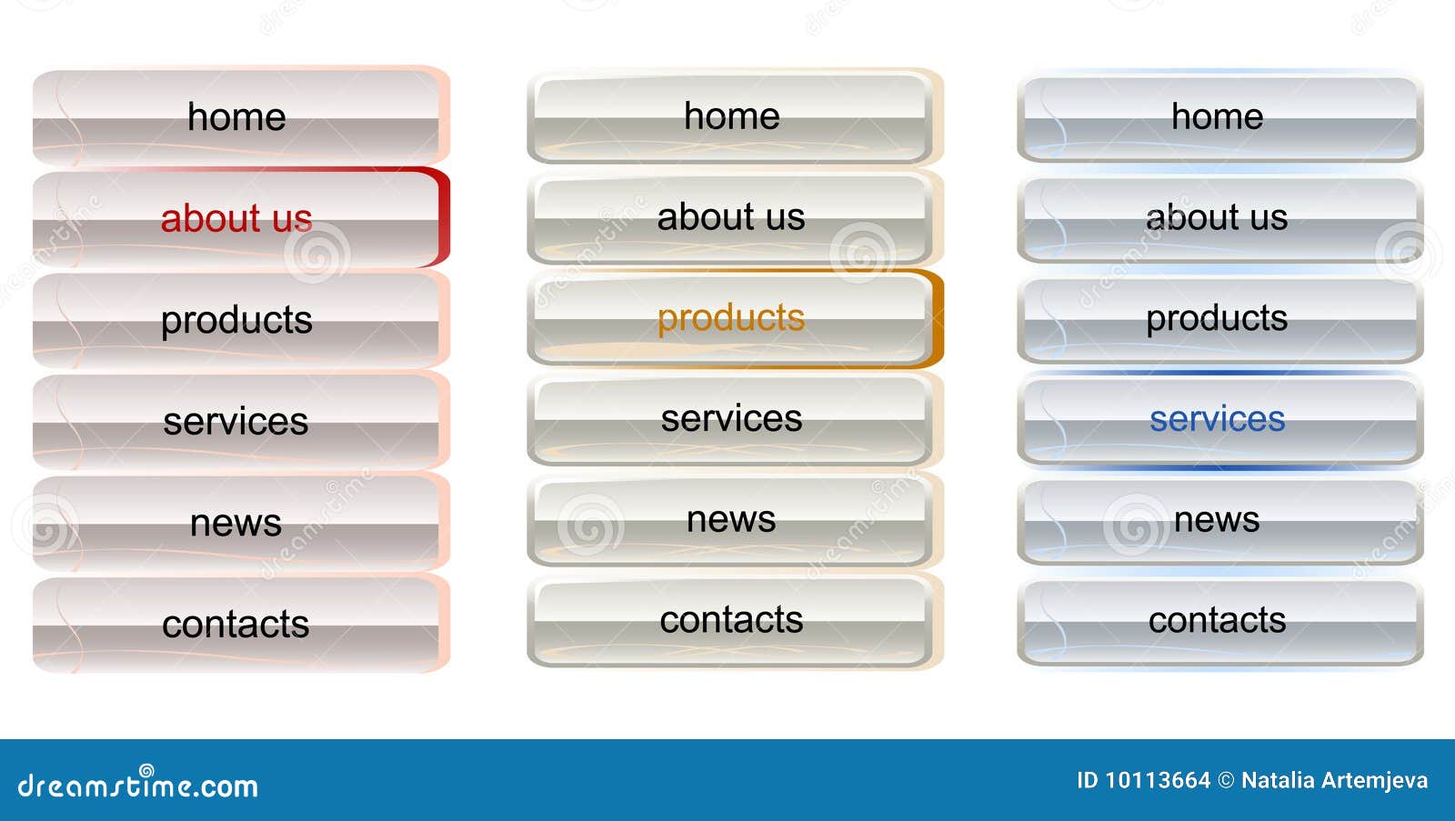 Barra de menu ilustração do vetor. Ilustração de projeto - 10113664