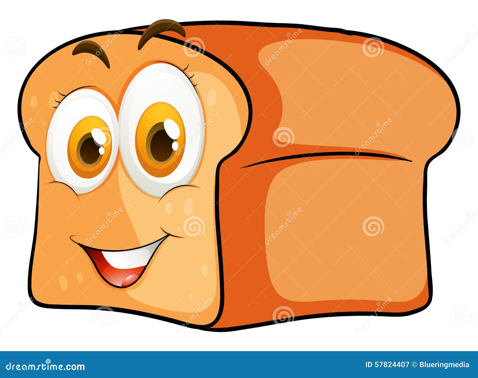Barra De Pan Con La Cara Feliz Ilustración del Vector - Ilustración de ...