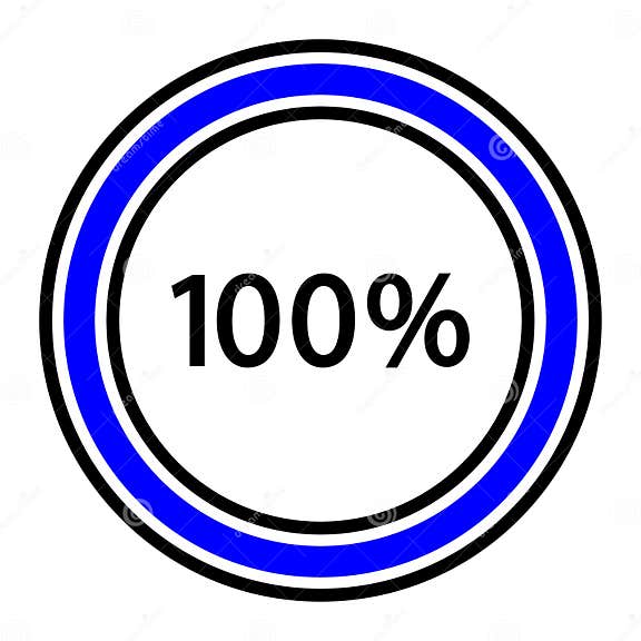 Barra De Progreso Y Carga De Iconos 100 Por Ciento Ilustración del ...