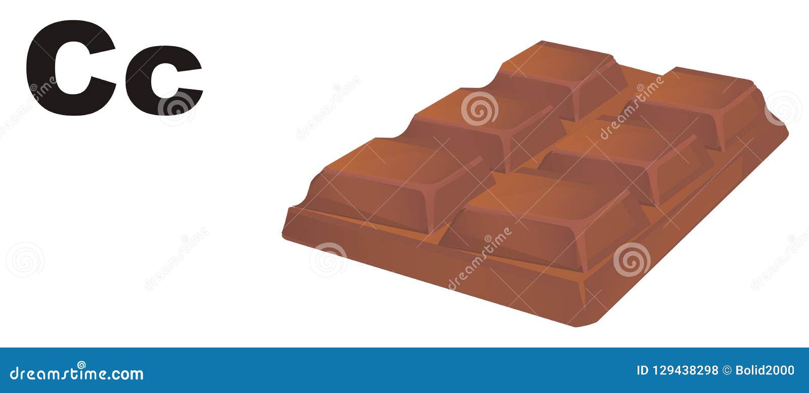 Barra E Letras De Chocolate Ilustração Stock - Ilustração de cartoon ...