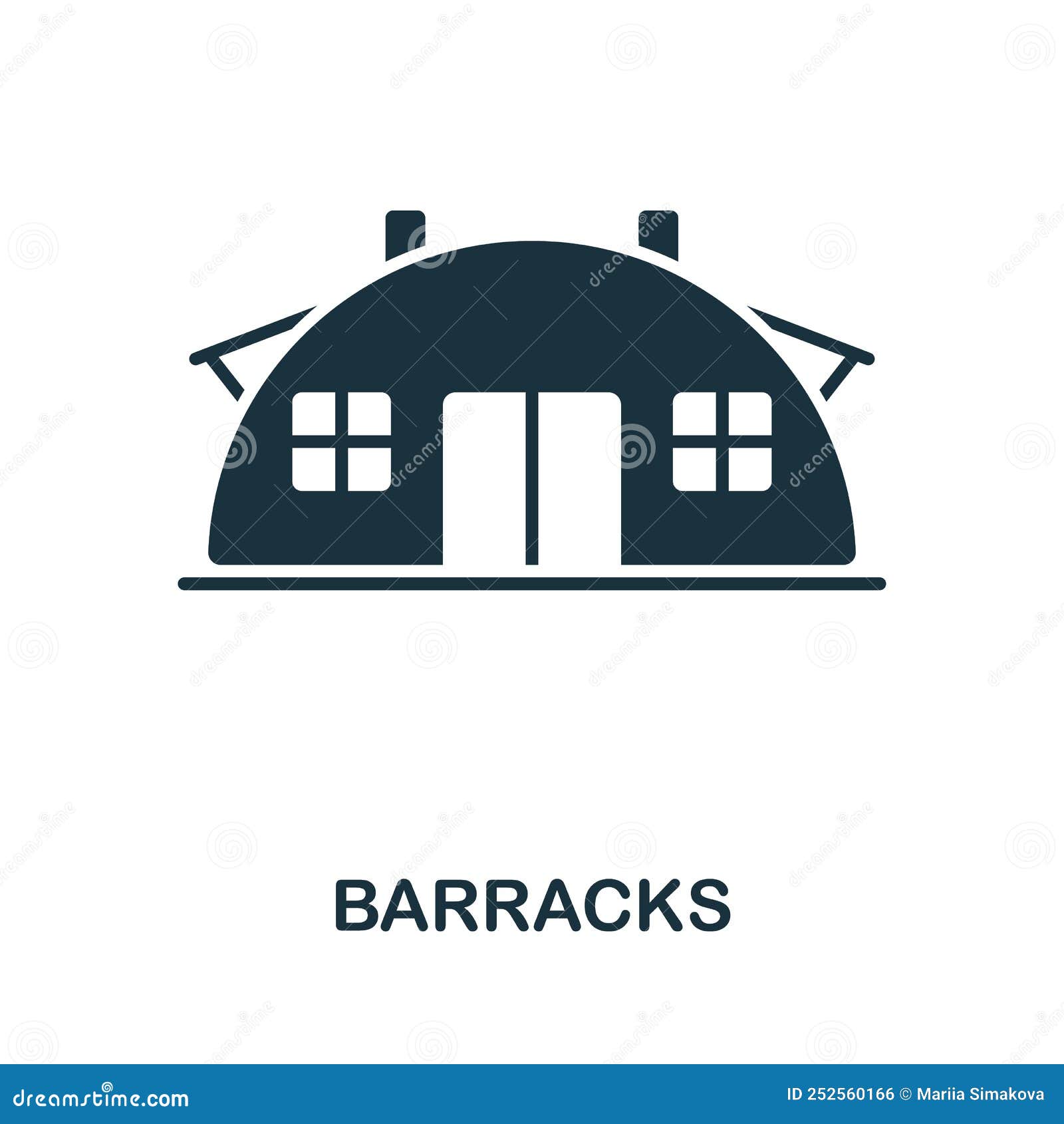 Barracks Icon. Monochrome Simple Line War Icon For Templates, Web ...