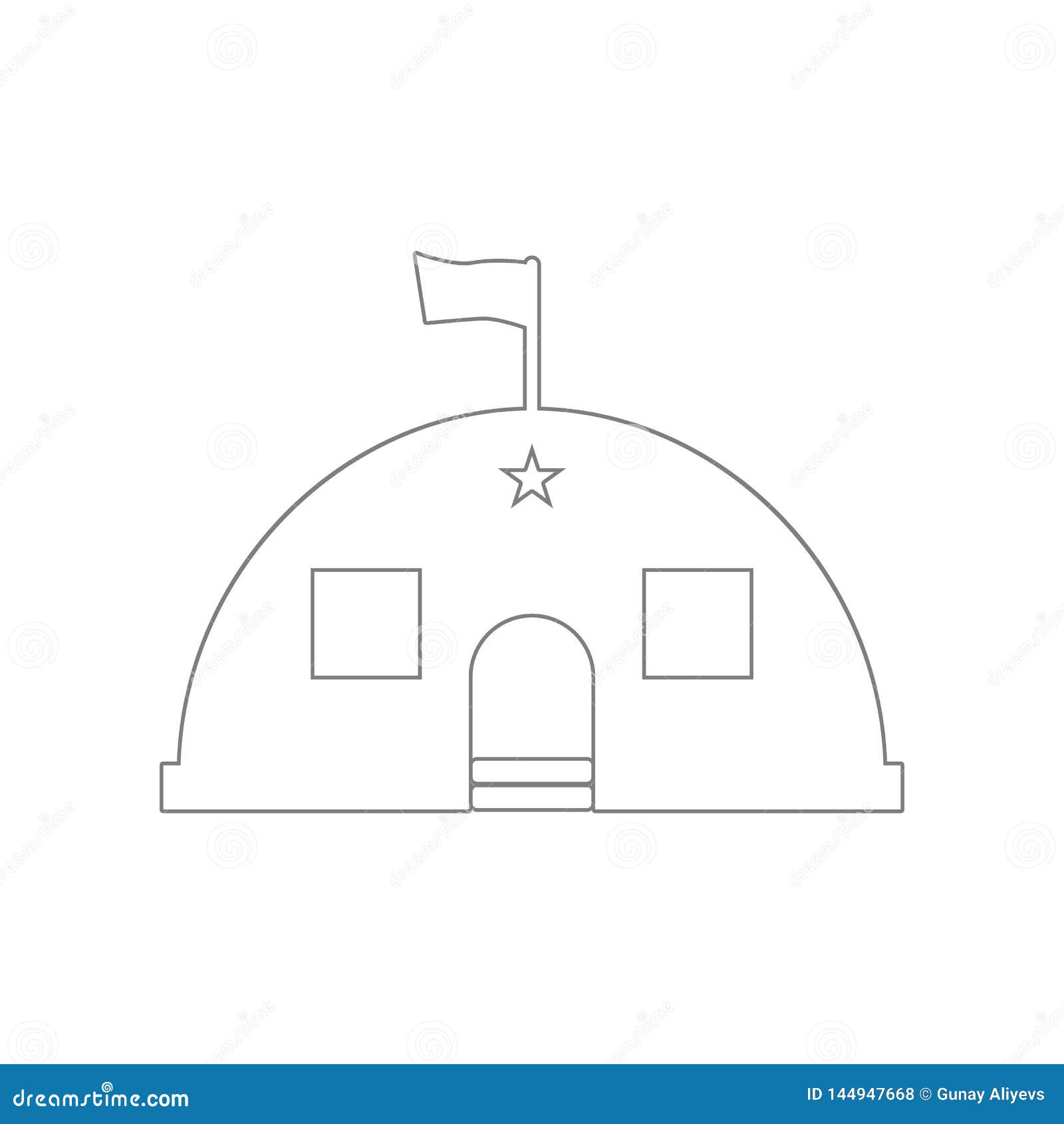 Barracks Thin Line Icon. Army Camp Tent, Soldier Camping Symbol ...