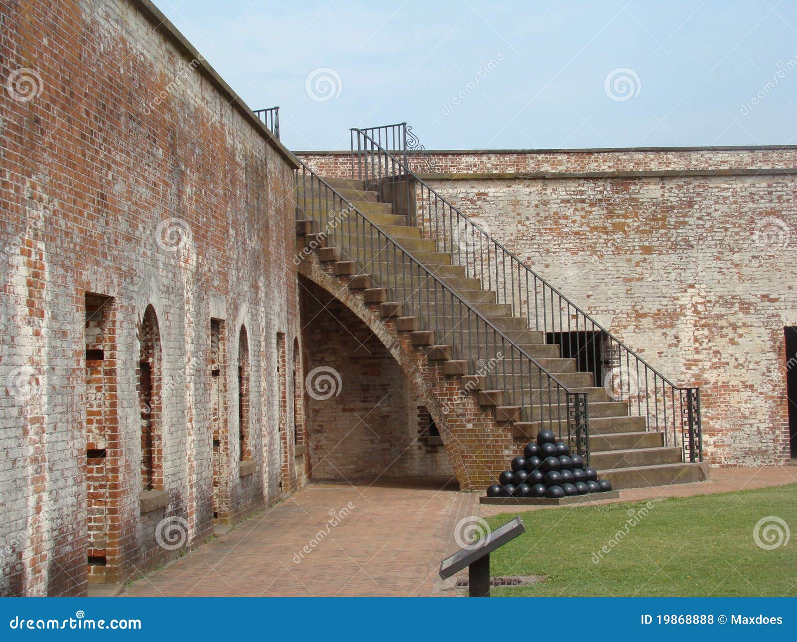 Barracks stairway stock photo. Image of barracks, brick - 19868888