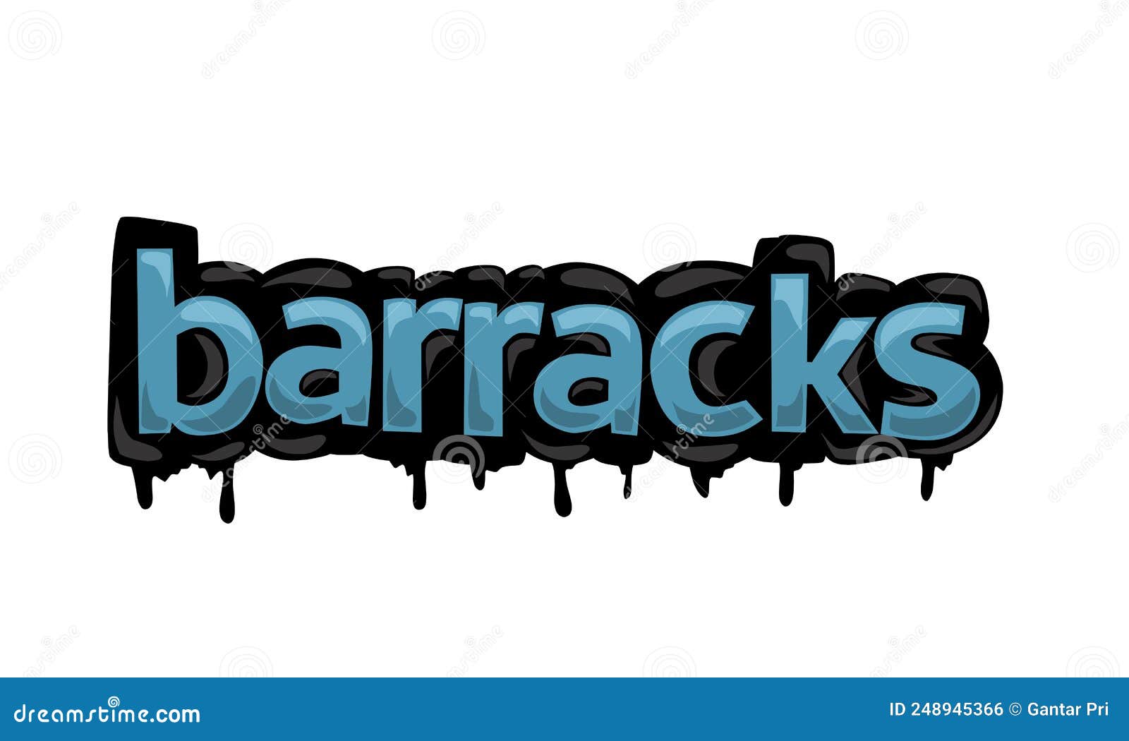 BARRACKS Writing Vector Design on White Background Stock Vector ...