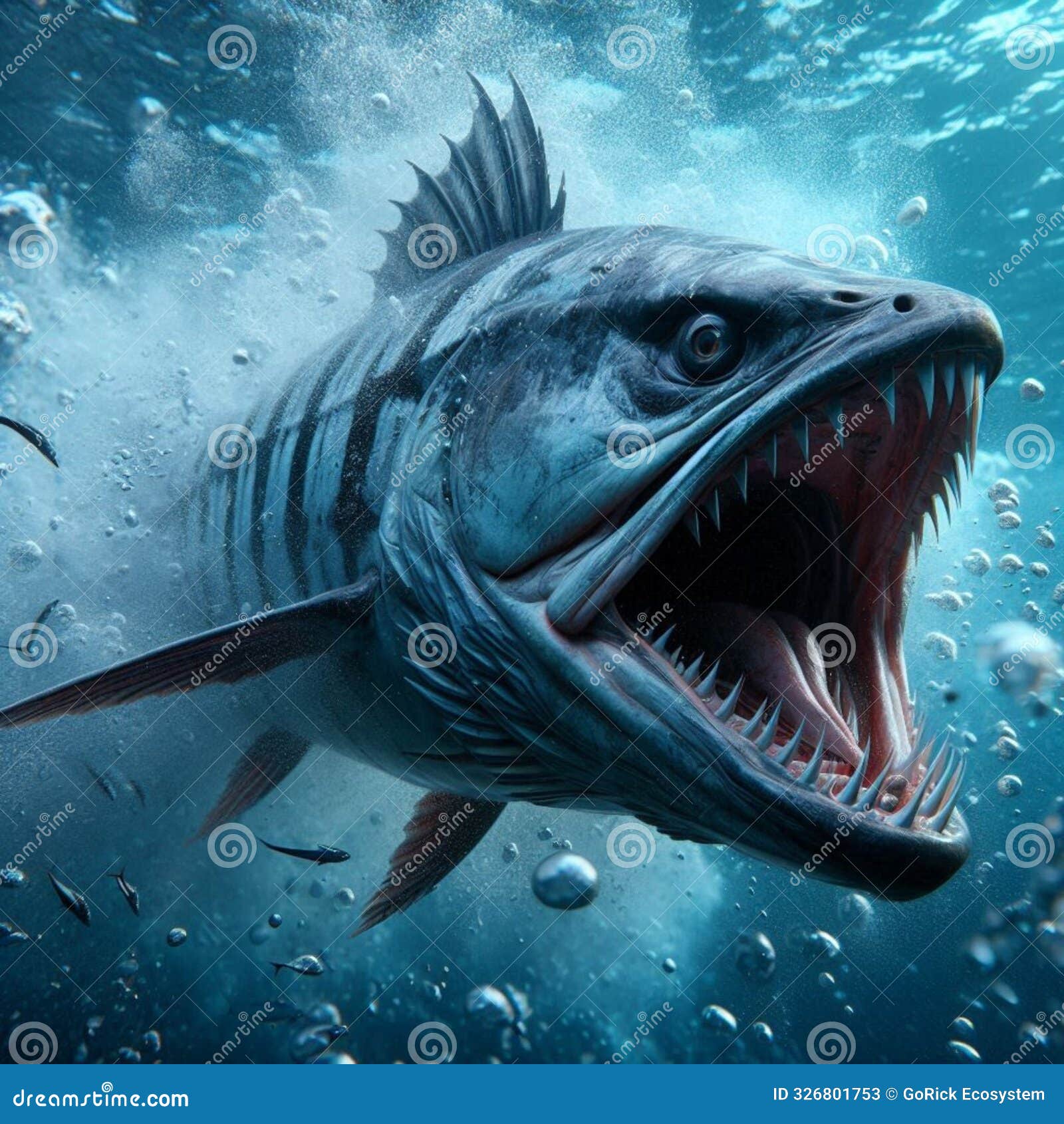 The Barracuda Fish is Chasing Its Prey Very Furiously Stock ...