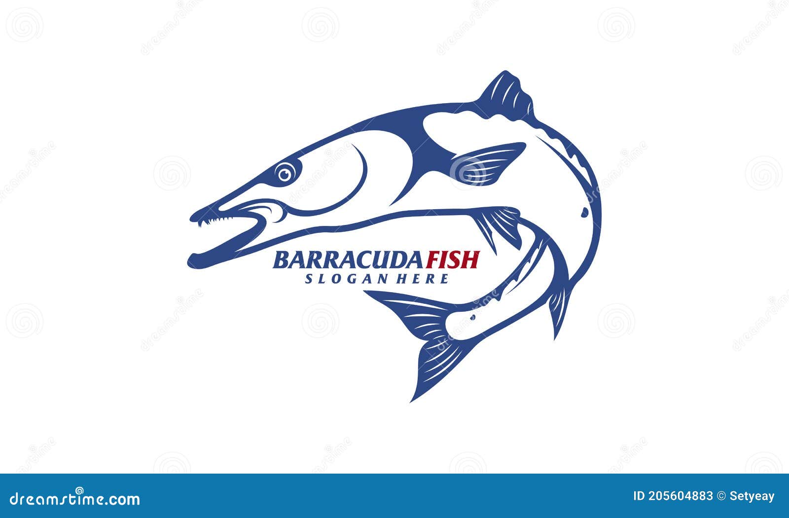 Barracuda Fish Design Vector Illustration, Creative Barracuda Fish Logo ...