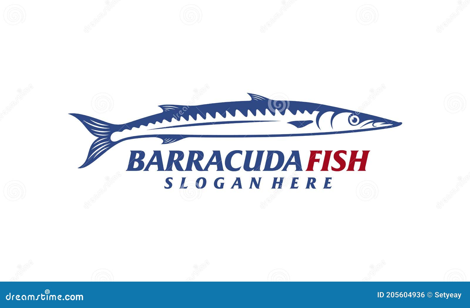 Barracuda Fish Design Vector Illustration, Creative Barracuda Fish Logo ...