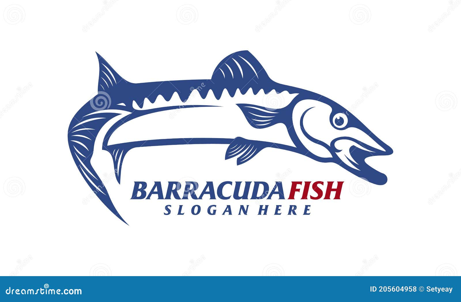 Barracuda Fish Design Vector Illustration, Creative Barracuda Fish Logo ...