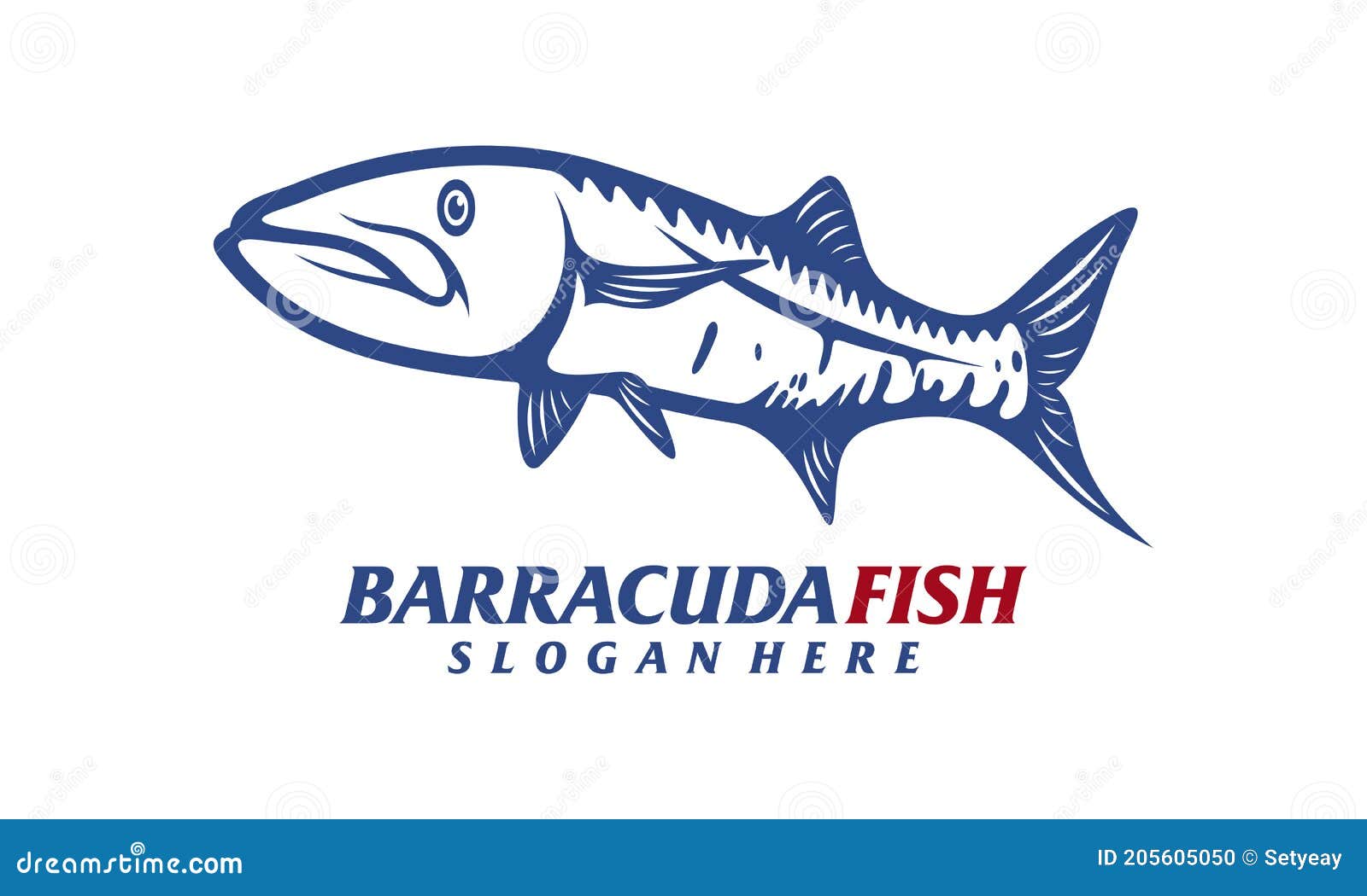 Barracuda Fish Design Vector Illustration, Creative Barracuda Fish Logo ...
