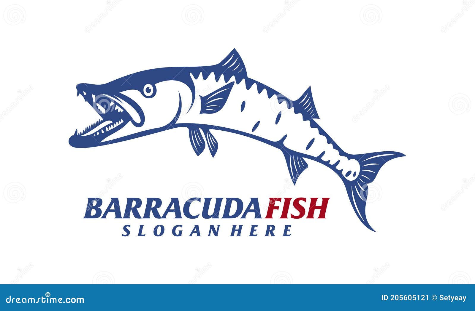 Barracuda Fish Design Vector Illustration, Creative Barracuda Fish Logo ...