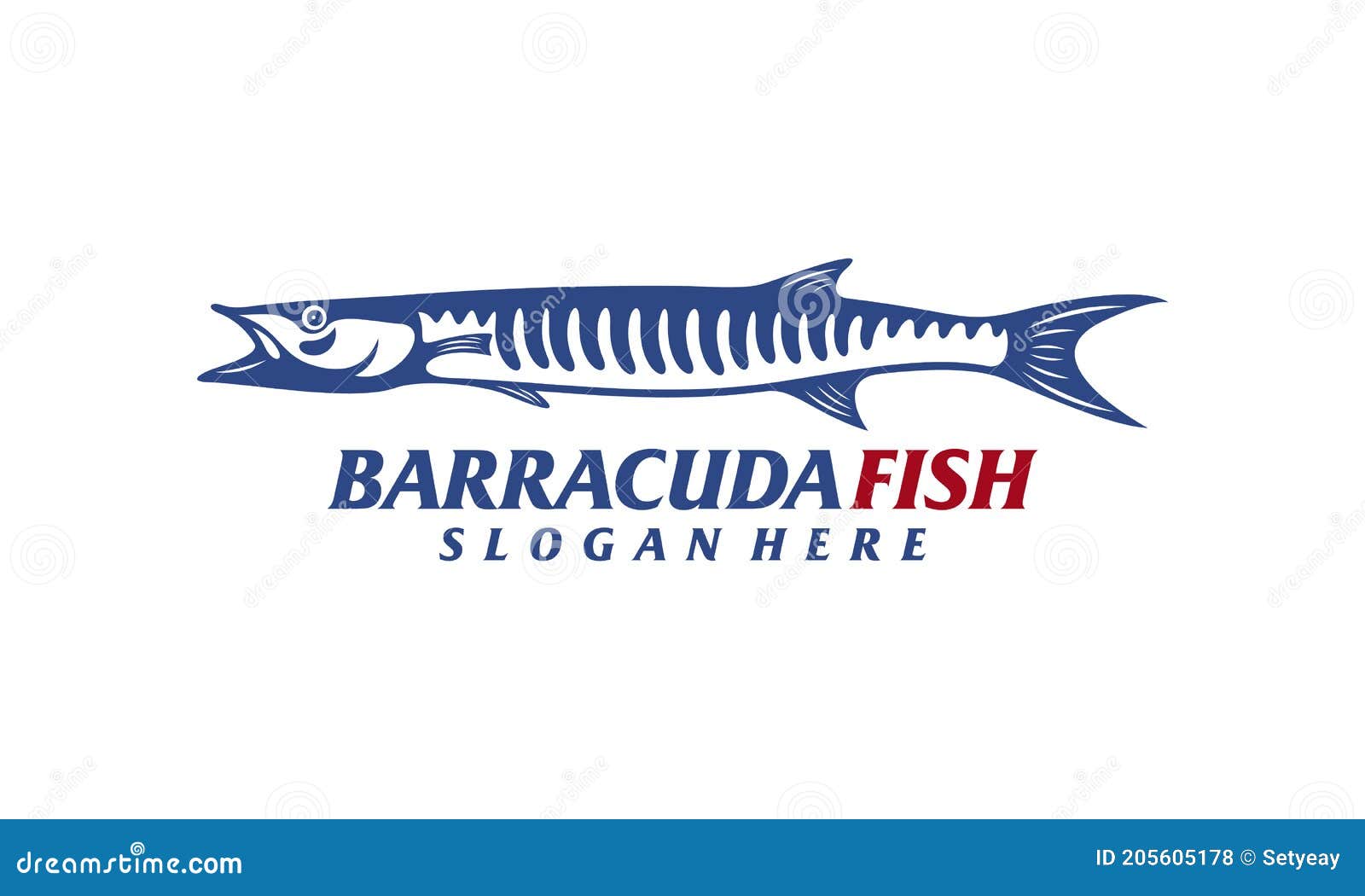 Barracuda Fish Design Vector Illustration, Creative Barracuda Fish Logo ...