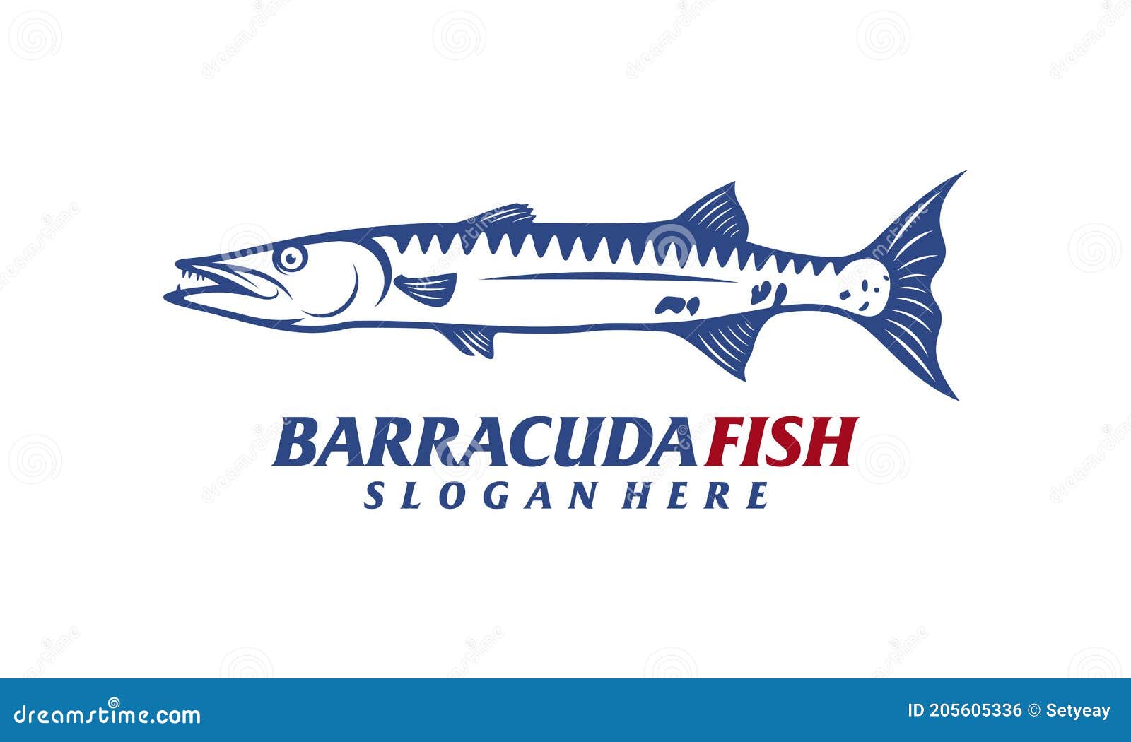 Barracuda Fish Design Vector Illustration, Creative Barracuda Fish Logo ...